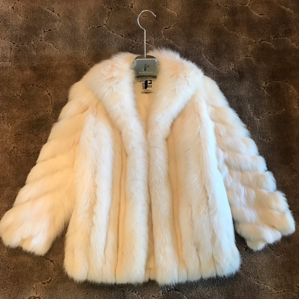 Real White Fox Fur Coat, Vintage - Gem